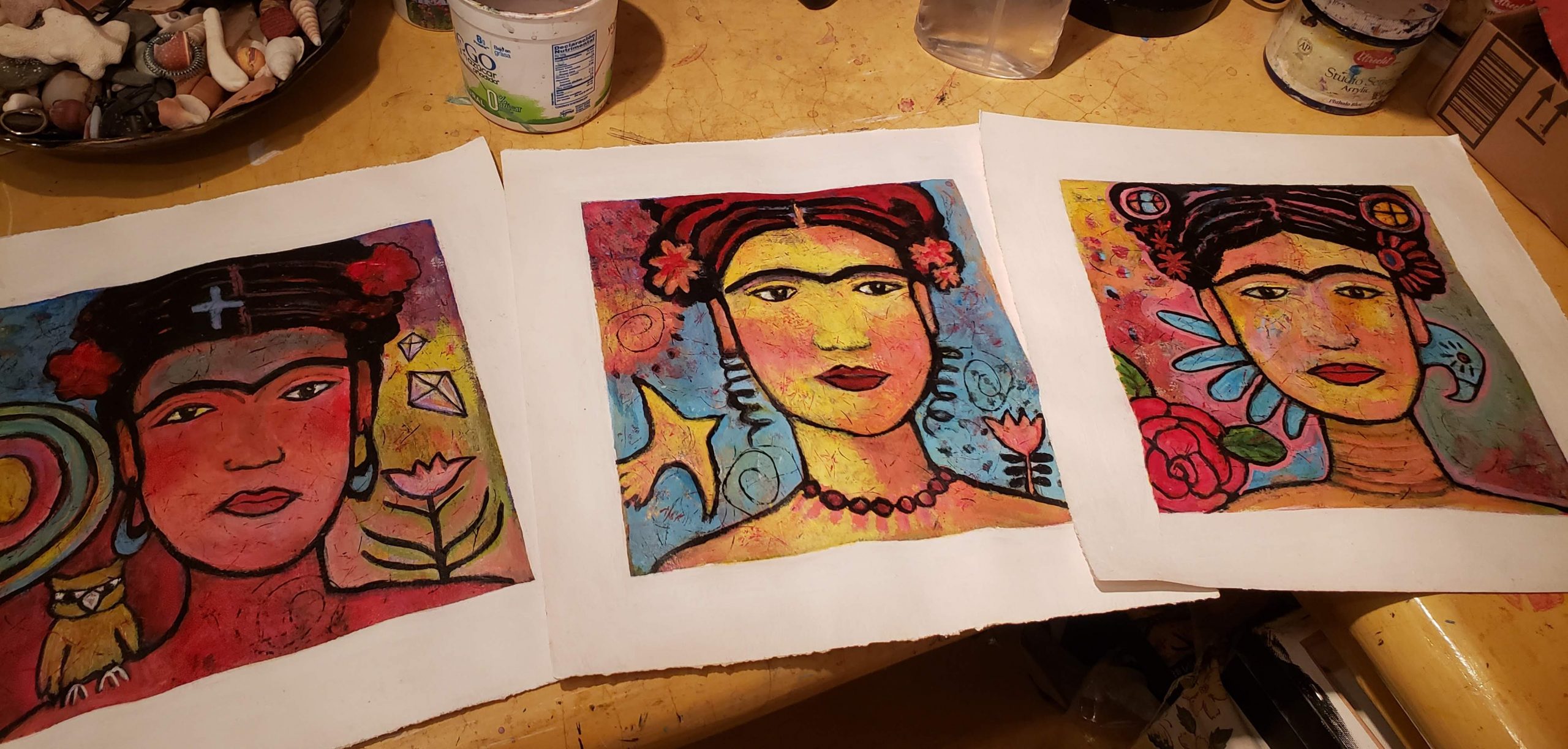 Frida Kahlo Portrait Art - Colorful Art by Lindy Gaskill