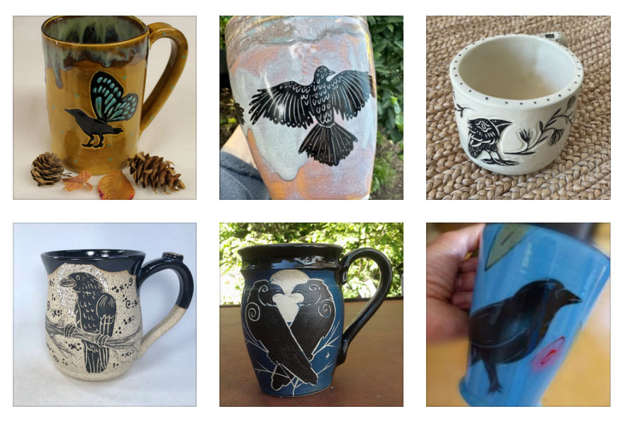 My Favorite Raven Art Mugs - Colorful Artwork by Lindy Gaskill